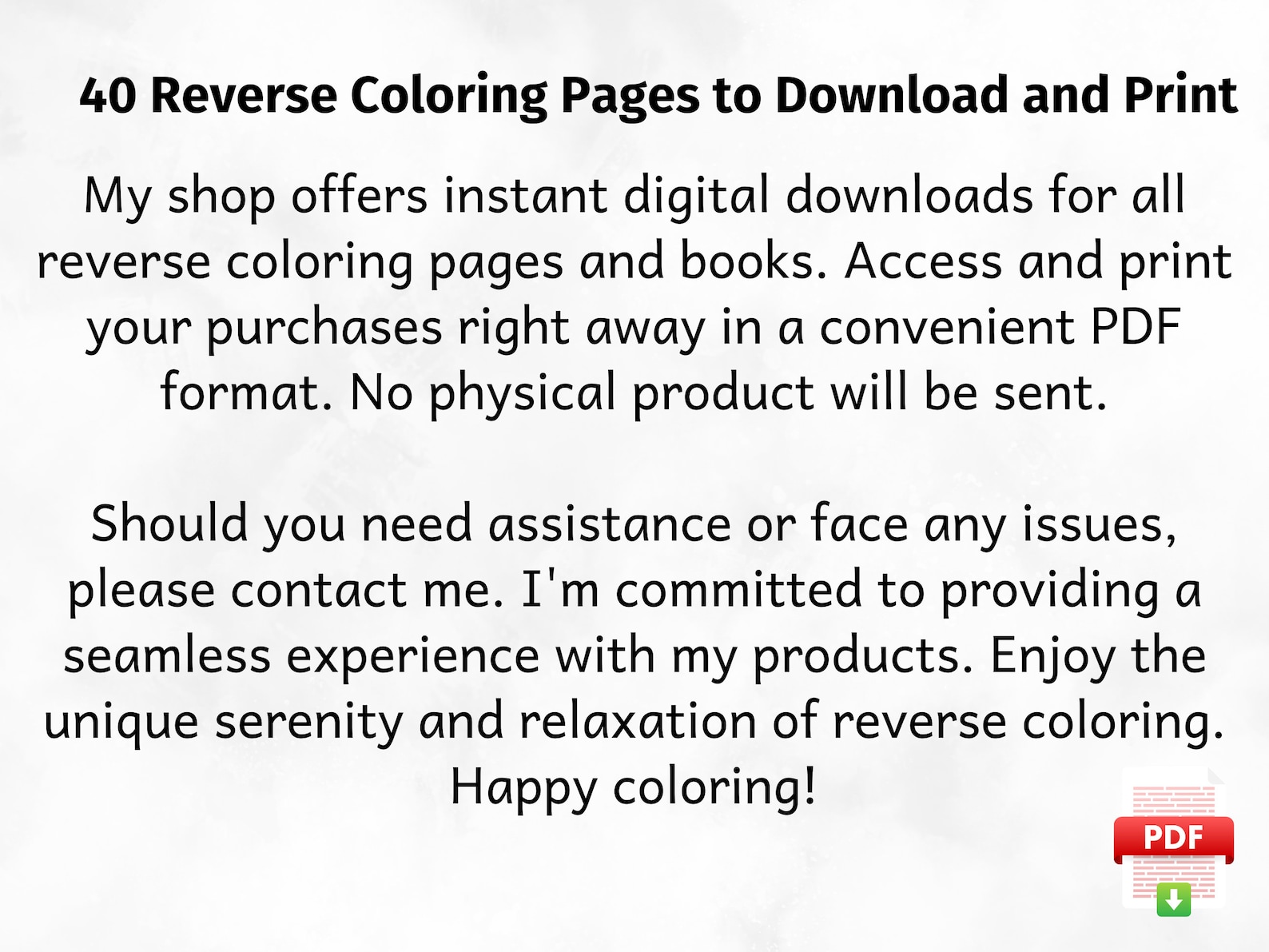 40 Beginner Friendly Reverse Coloring Pages. Ideal for Relaxation and ...