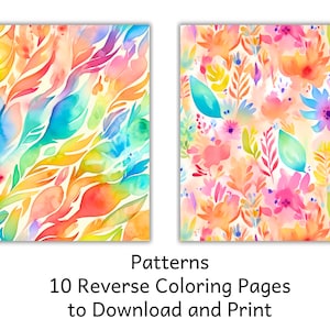 10 Captivating Patterns Reverse Coloring Pages Bundle for Mindful ...