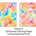 10 Captivating Patterns Reverse Coloring Pages Bundle for Mindful ...