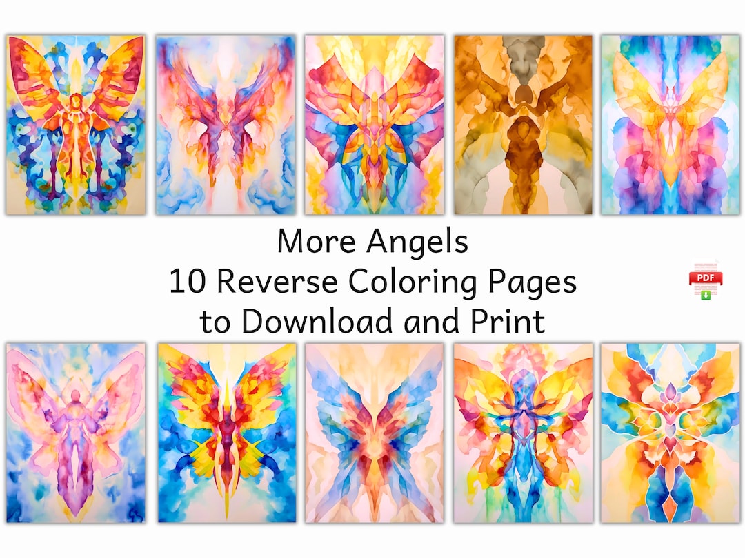 Sacred Forms: 10 Divine Reverse Coloring Pages Bundle, Downloadable PDF ...