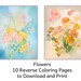 10 Enchanting Floral Reverse Coloring Pages Bundle. You Draw the Lines ...