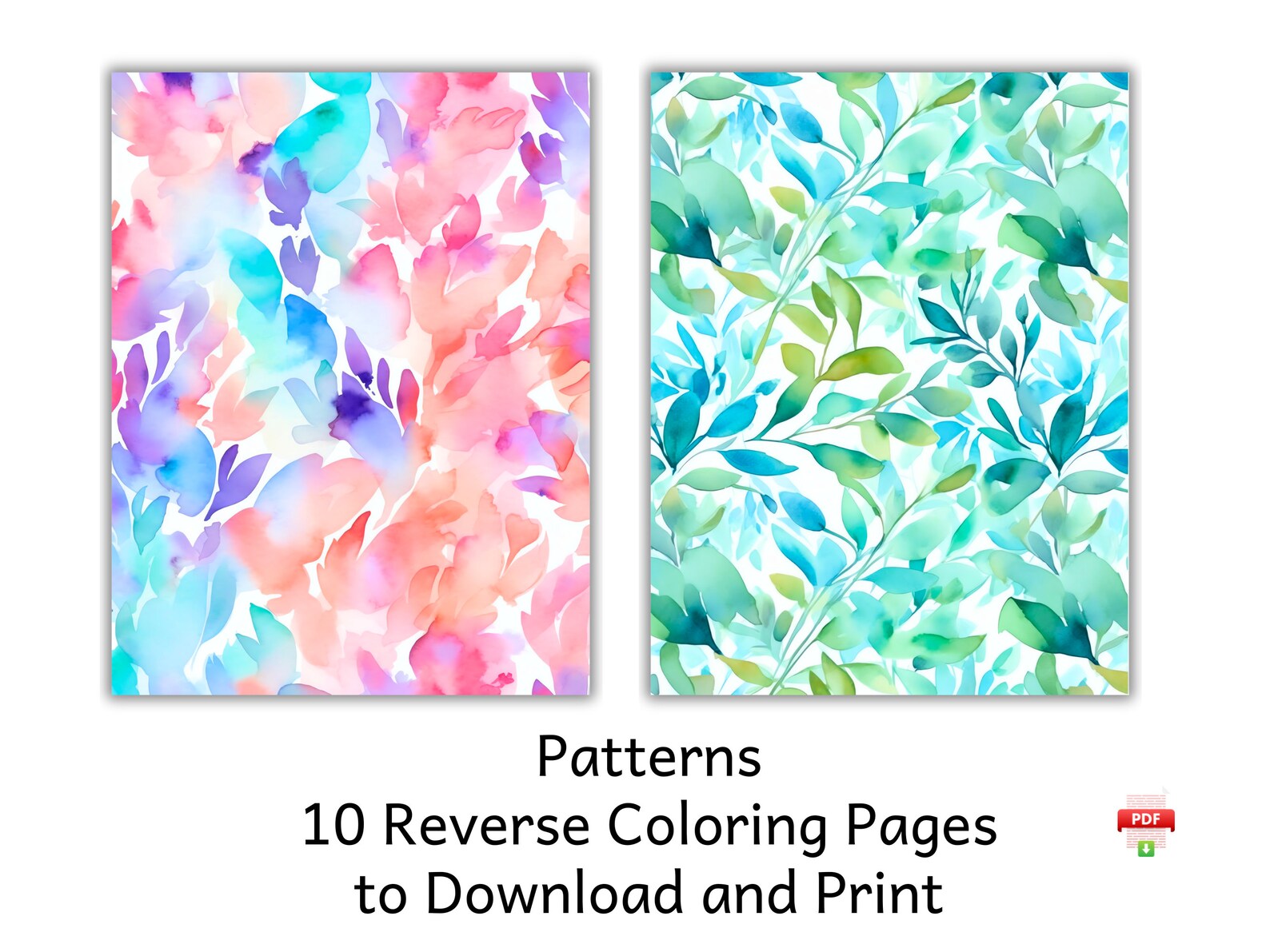 10 Captivating Patterns Reverse Coloring Pages Bundle for Mindful ...
