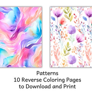 10 Captivating Patterns Reverse Coloring Pages Bundle for Mindful ...