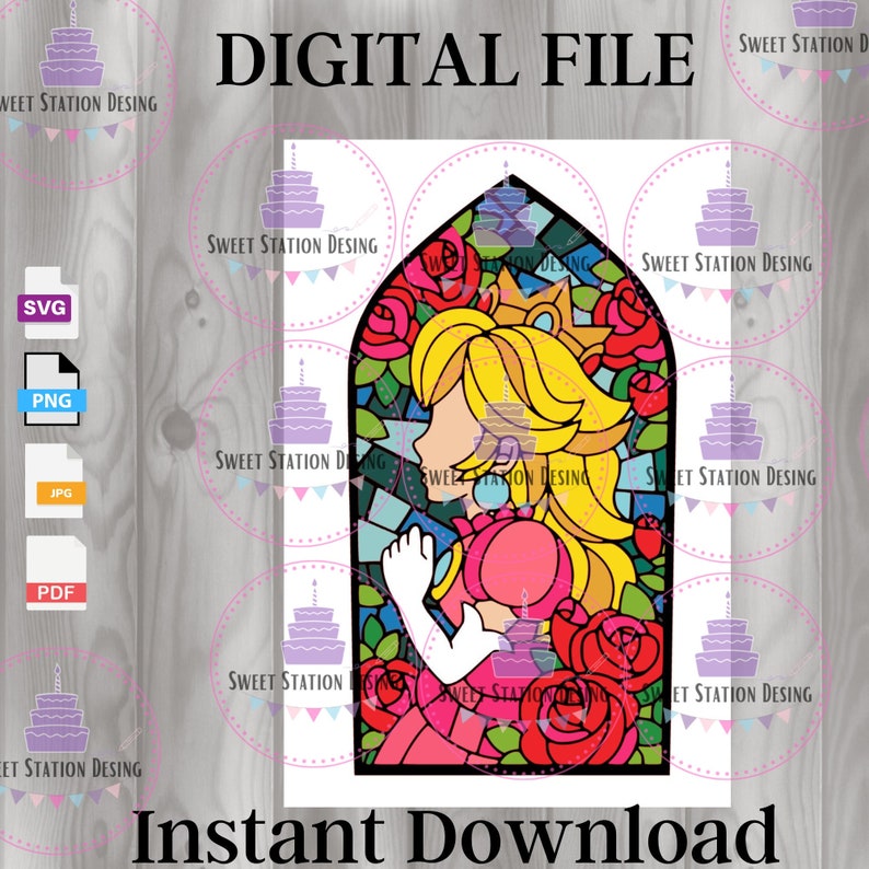 Princess Peach Window Digital File - Etsy