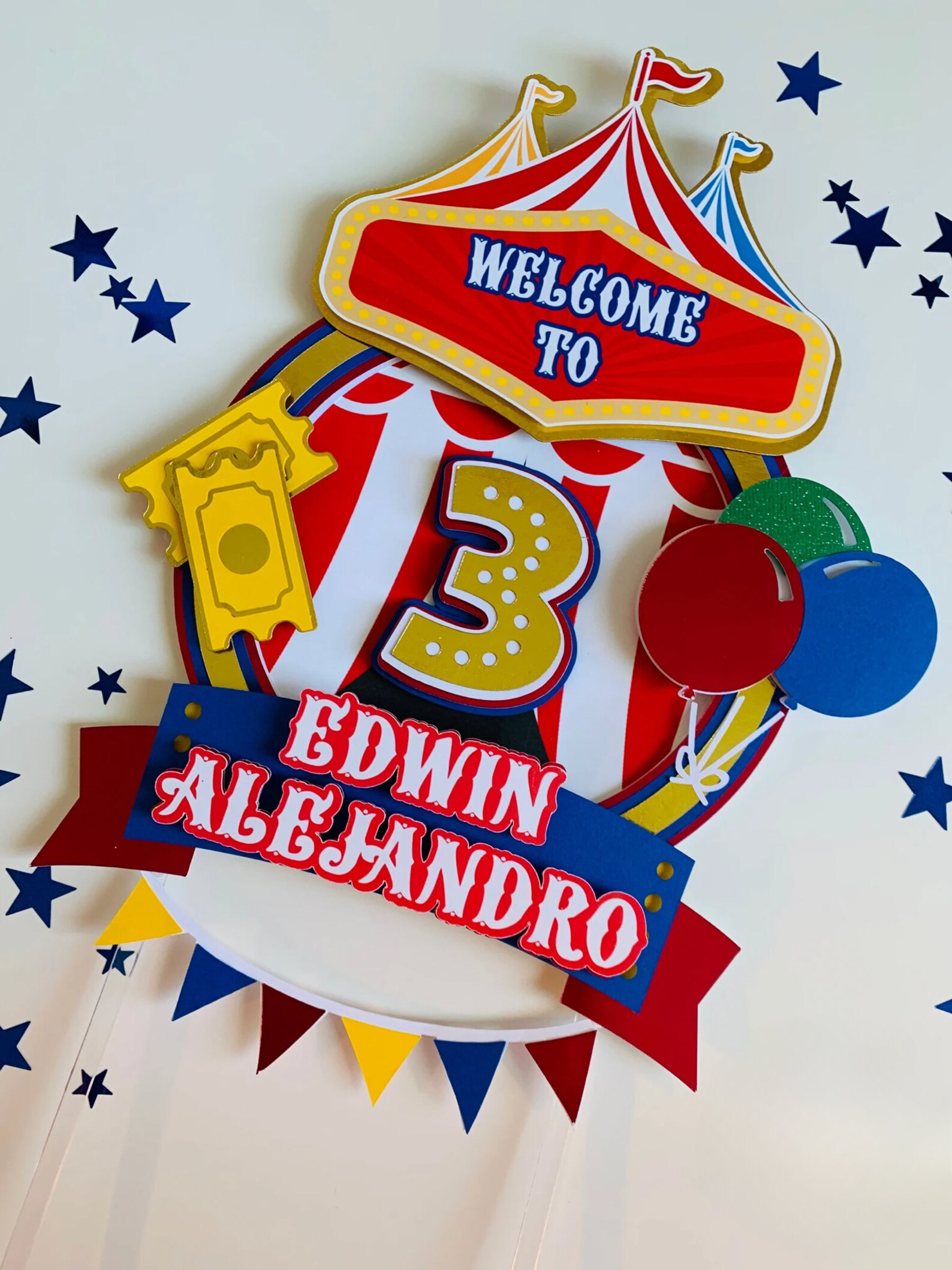 Circus Cake Topper - Etsy