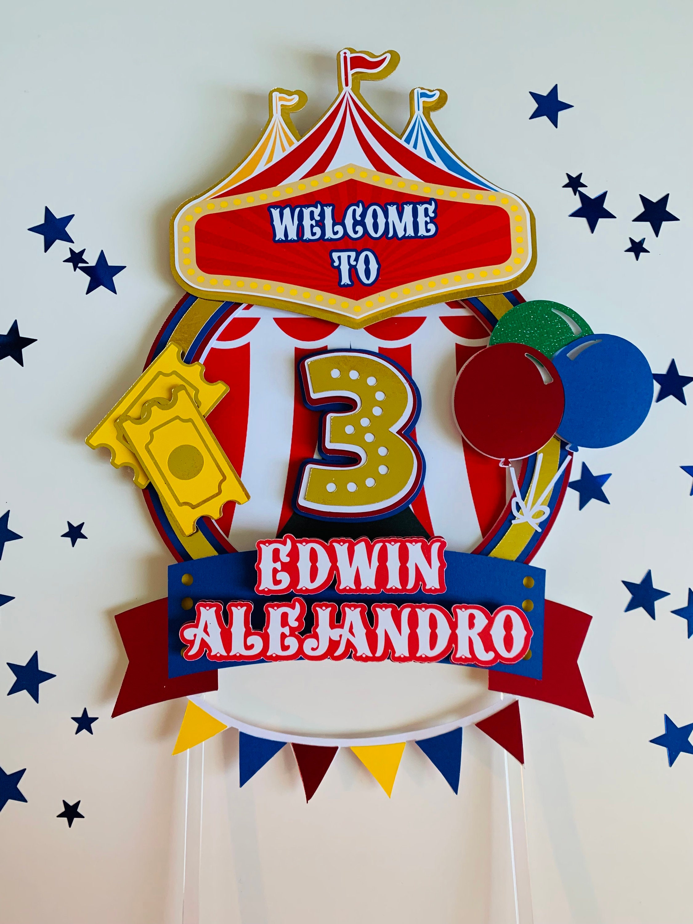 Circus Cake Topper - Etsy