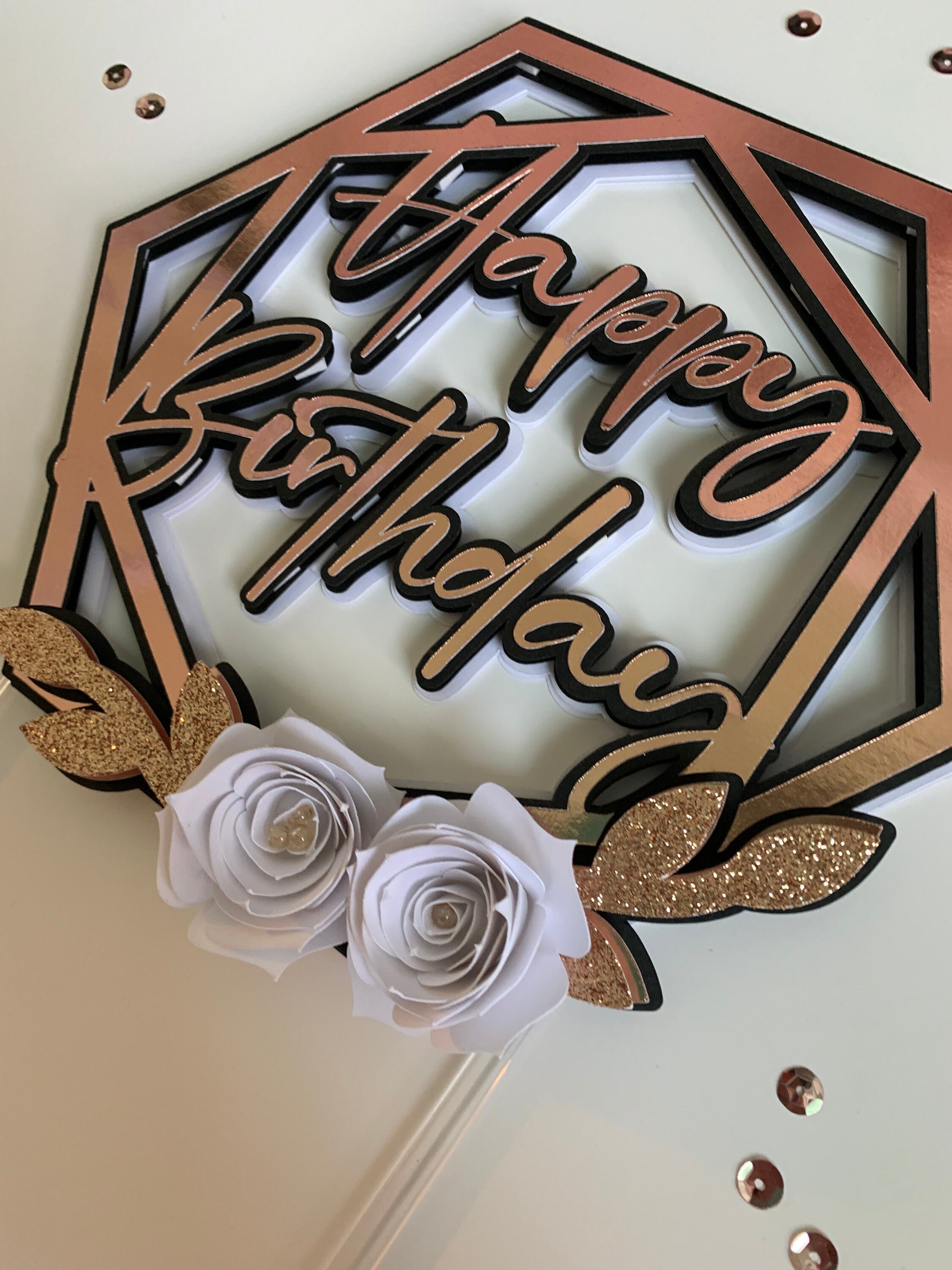 Happy Birthday Cake Topper - Etsy