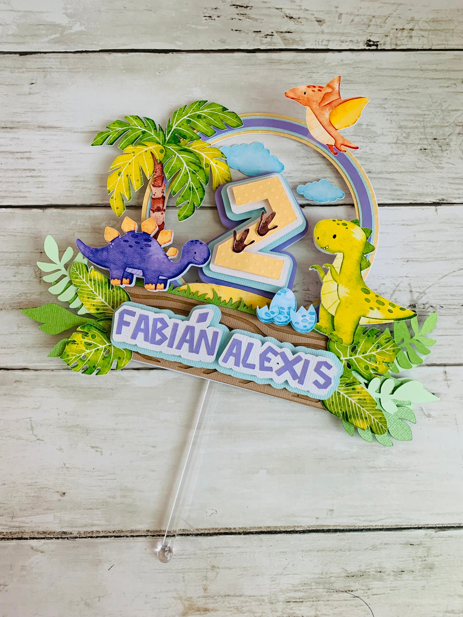 Dinosaur Cake Topper - Etsy