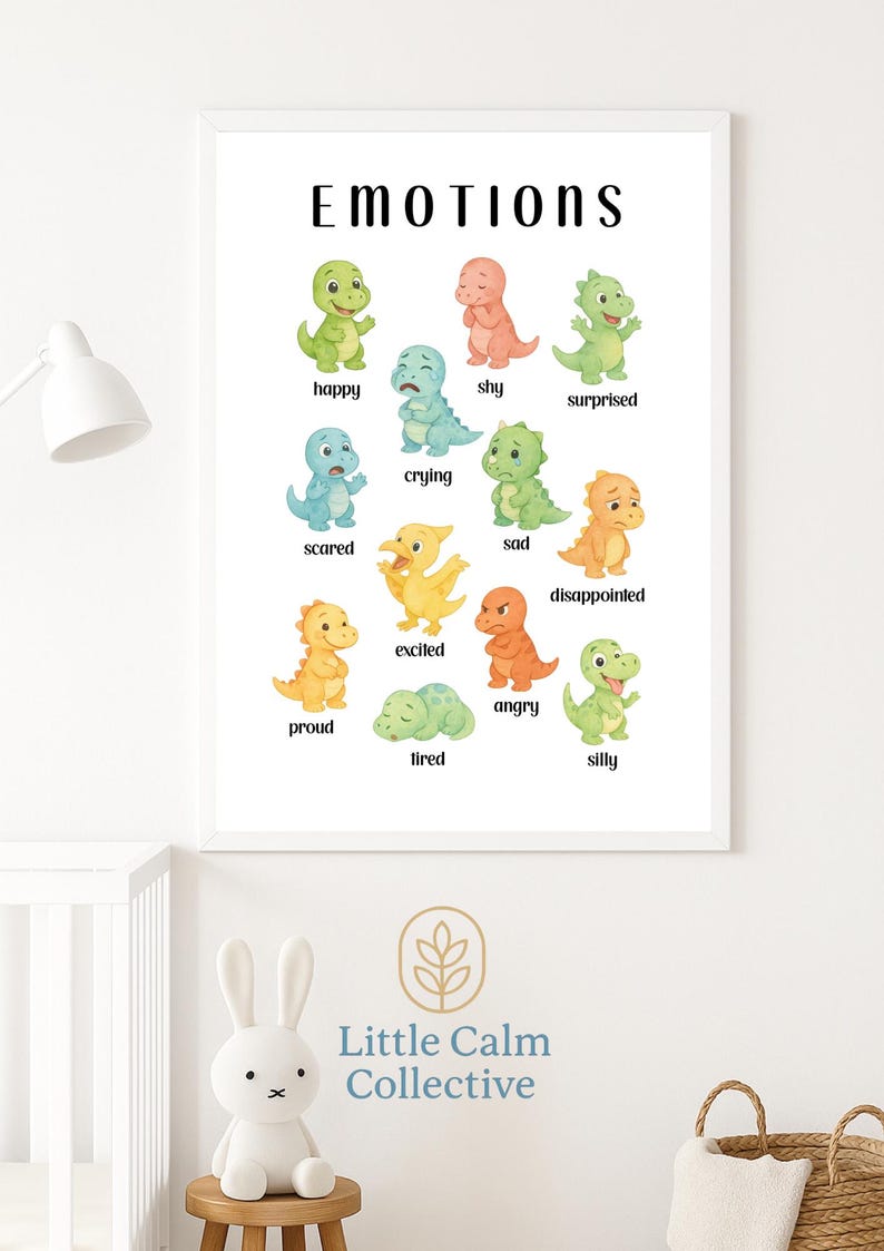 Dinosaur Emotions Bundle | Printable Feelings Poster + Flashcards Pack ...
