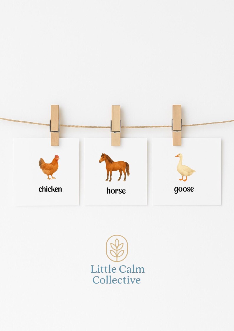 Farm Animal Flashcards - Watercolour Animal Cards for Kids ...