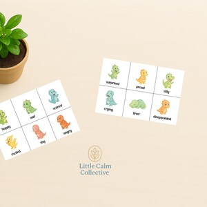 Dinosaur Emotions Flashcards – Printable Feelings Chart for Kids ...