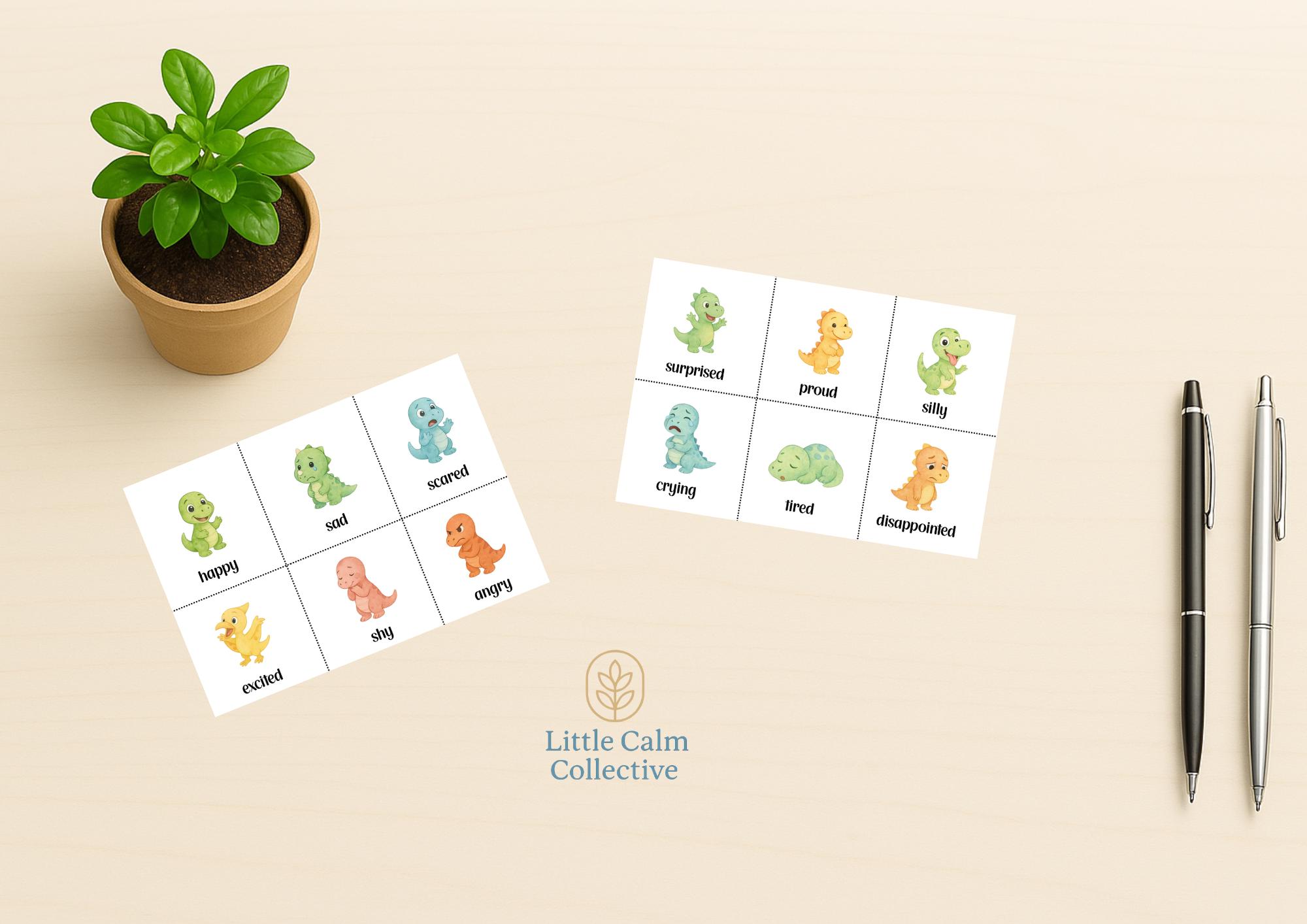 Dinosaur Emotions Flashcards – Printable Feelings Chart for Kids ...