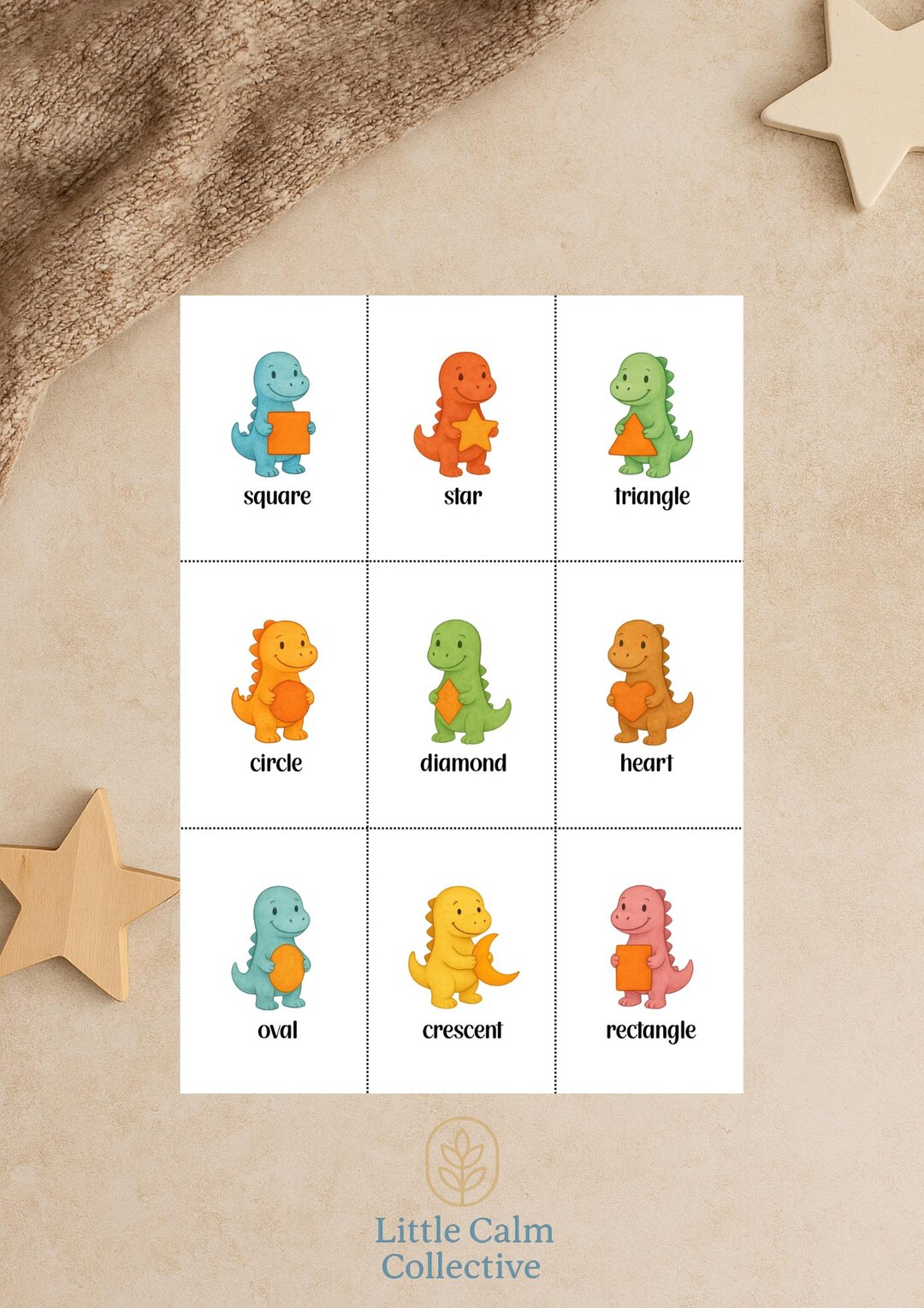Dinosaur Shapes Flashcards | Printable Kids Learning Cards ...