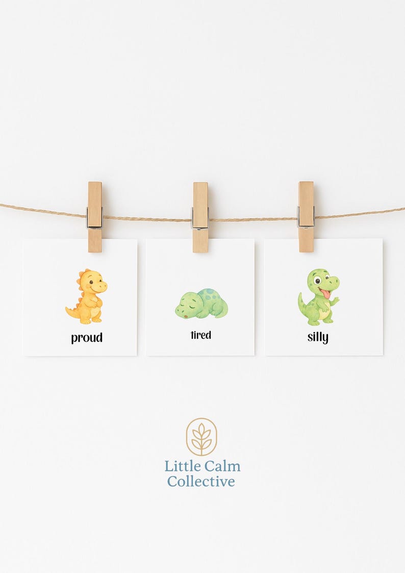 Dinosaur Emotions Flashcards – Printable Feelings Chart for Kids ...
