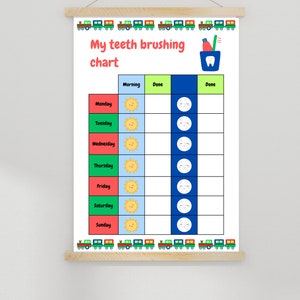 Train Printable Teeth Brushing Chart - Etsy