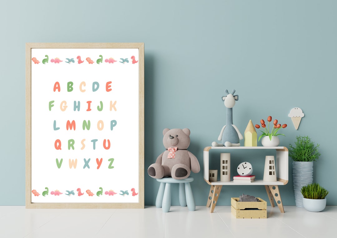 Dinosaur Printable Alphabet Poster - Etsy