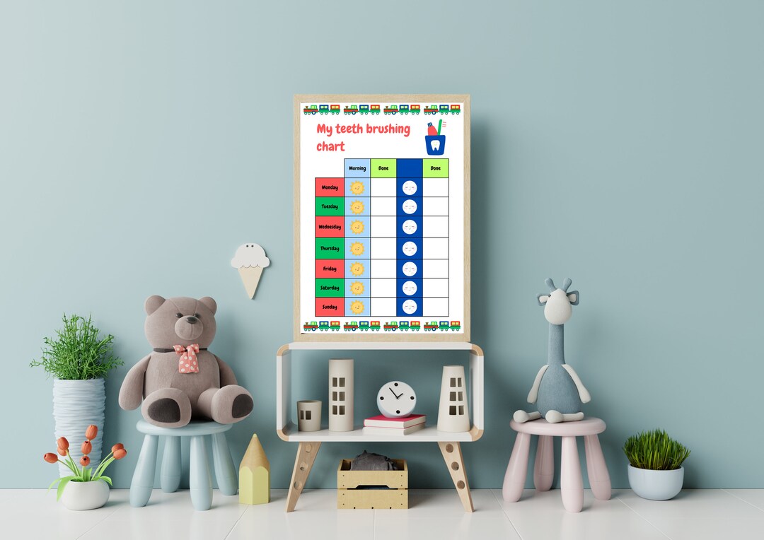 Train Printable Teeth Brushing Chart - Etsy