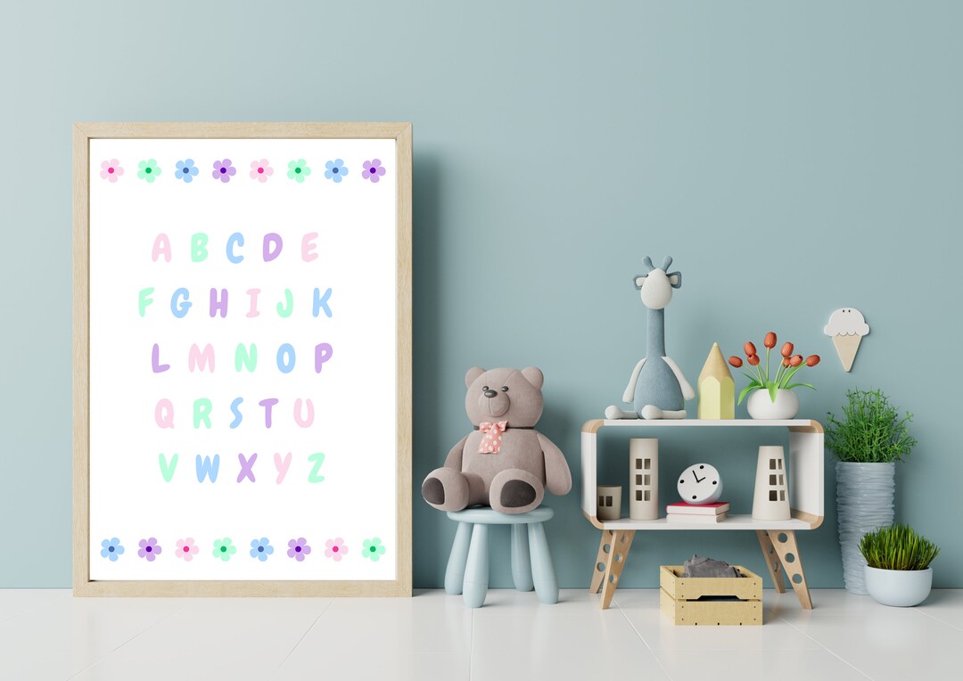 Flower Printable Alphabet Poster - Etsy