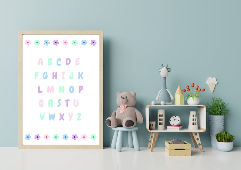 Flower Printable Alphabet Poster - Etsy