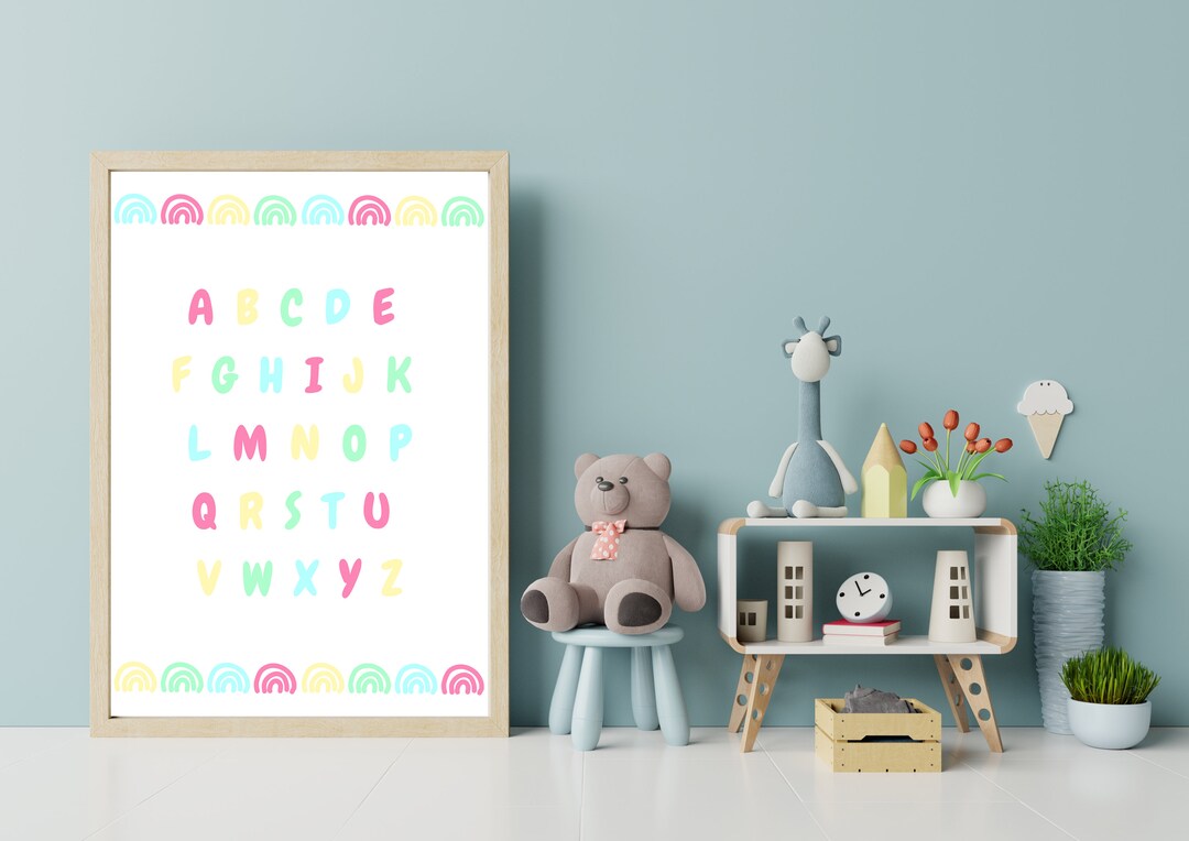 Rainbow Printable Alphabet Poster - Etsy