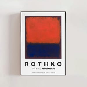 Mark Rothko A Retrospective Poster, Vintage Abstract Modern Art, Color ...