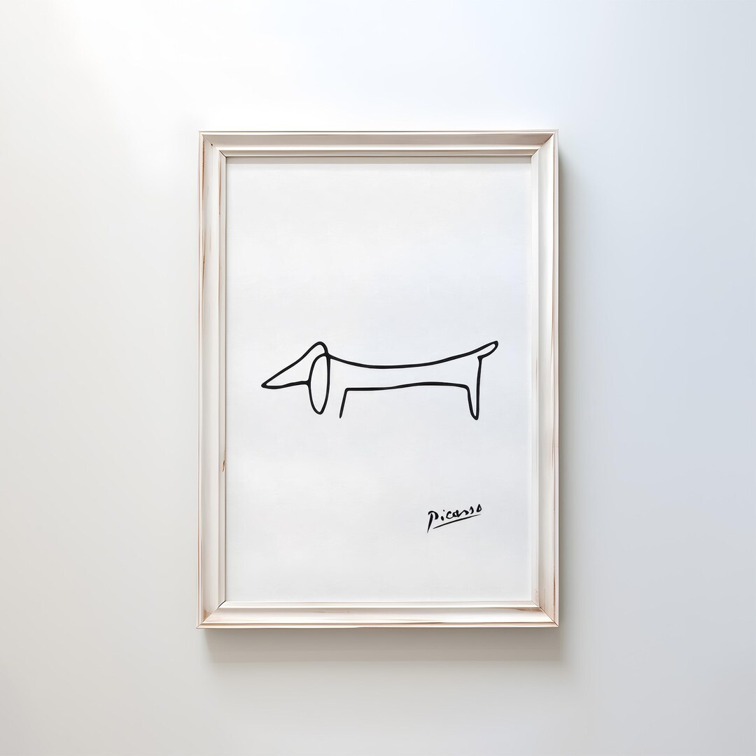 Pablo Picasso Line Art the Dog Modern Minimalist Drawing Print A0034 - Etsy
