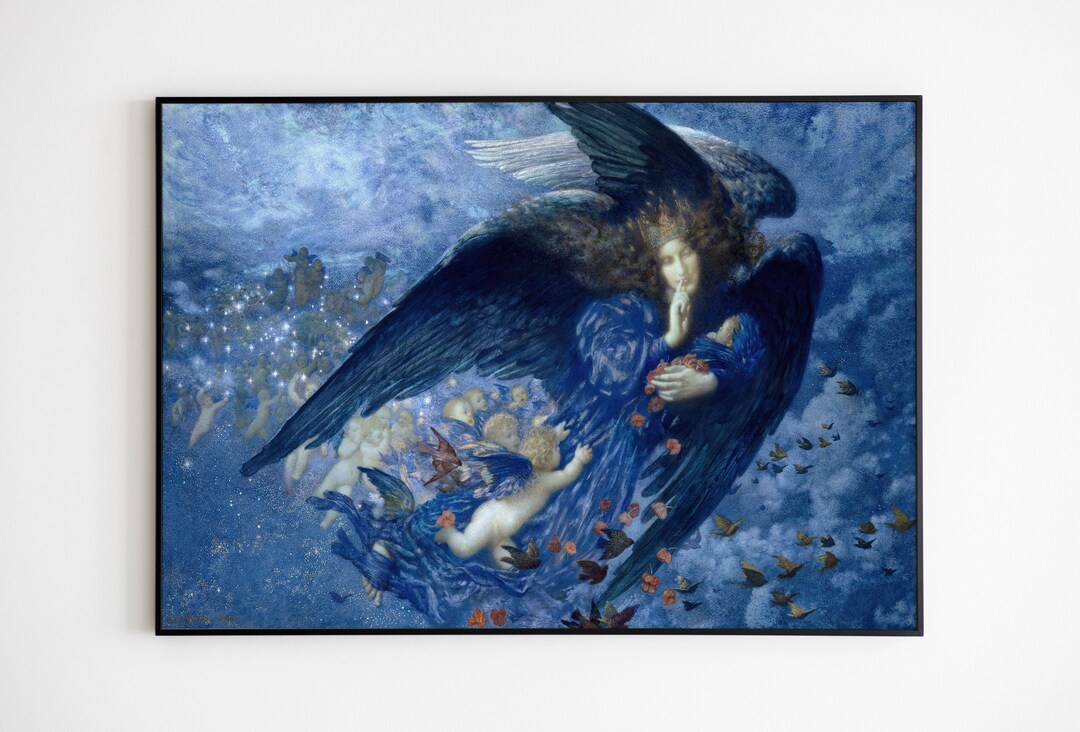 Night With Her Train of Stars by Edward Robert Hughes 1912 - Etsy