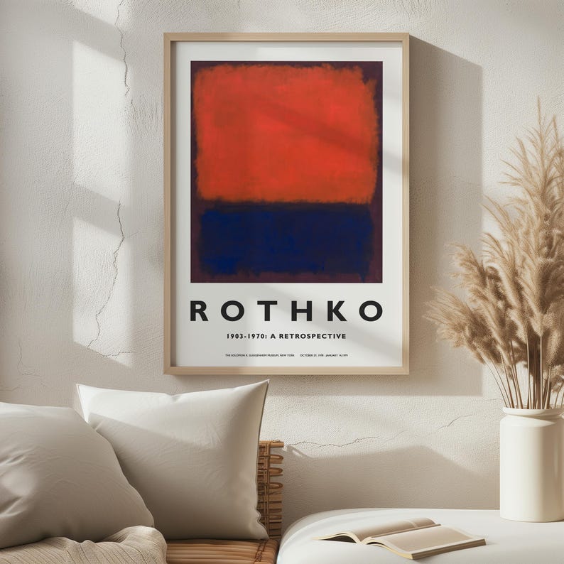 Mark Rothko A Retrospective Poster, Vintage Abstract Modern Art, Color ...