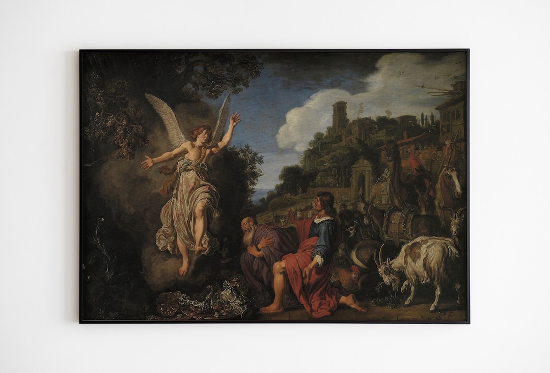 The Angel Raphael Takes Leave of Old Tobit and His Son Tobias by Pieter ...