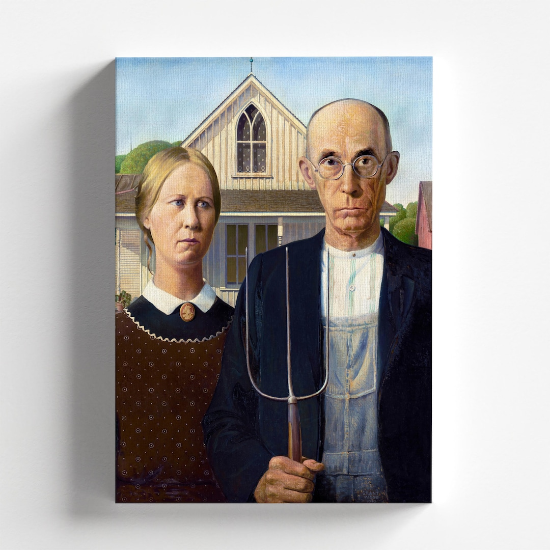 American Gothic by Grant Wood 1930 | American Art Print (B4649) - Etsy