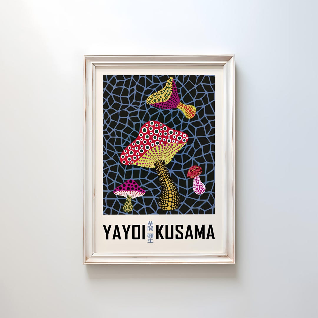Yayoi Kusama Mushrooms Gallery Poster Art Print | Contemporary Art ...