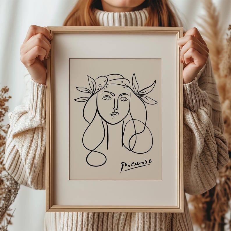 Pablo Picasso Line Art - War and Peace Poster Print | Modern Minimalist ...