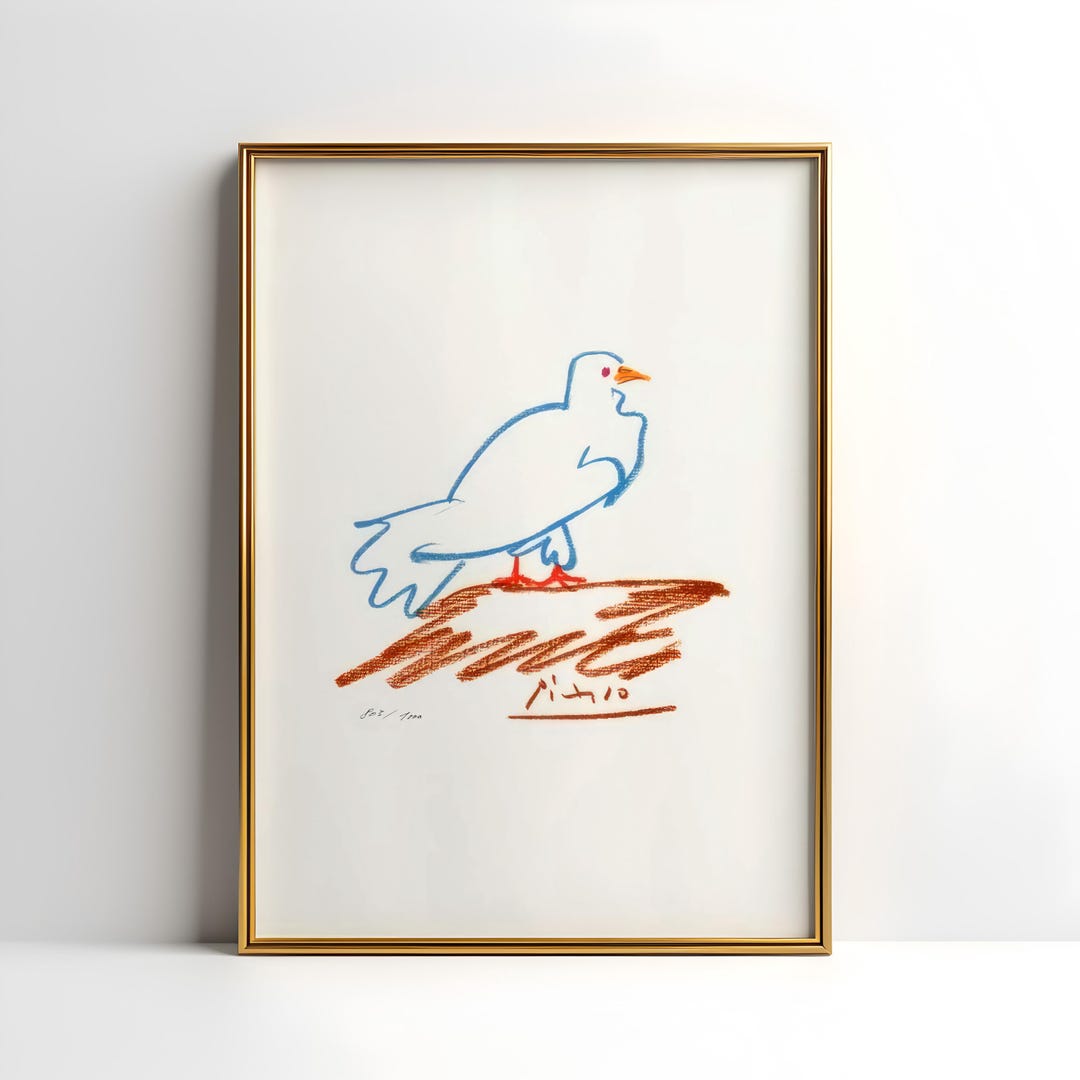 The Dove by Pablo Picasso 1968 | Modern Art Print (B8360) - Etsy