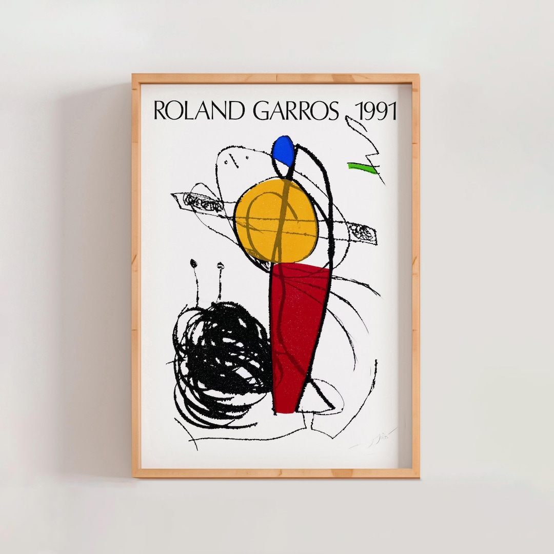 Roland Garros French Open 1991 Poster, Joan Miró, Modern French Art ...
