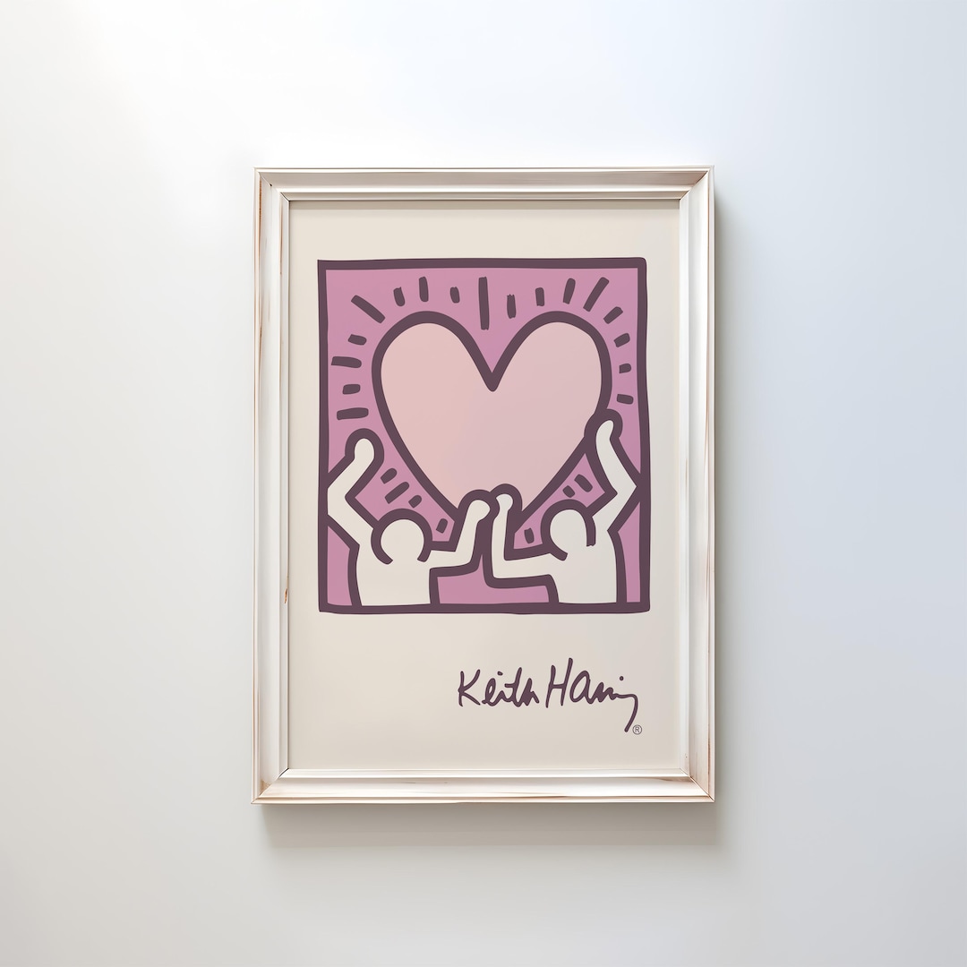 Keith Haring Heart Love Poster Art Print | Pop Art Print (A0056) - Etsy