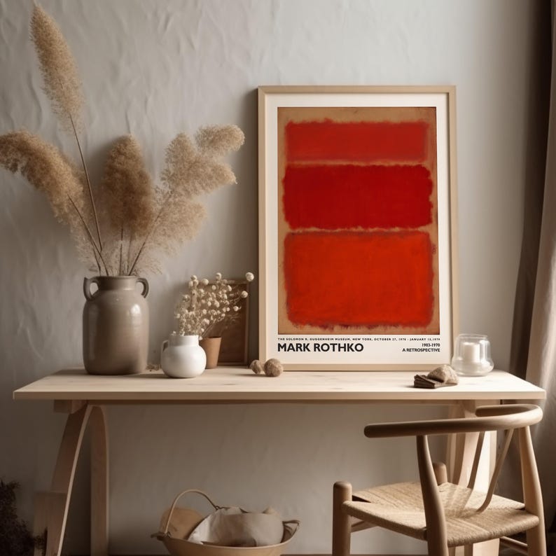 Mark Rothko A Retrospective Poster, Vintage Abstract Modern Art, Color ...