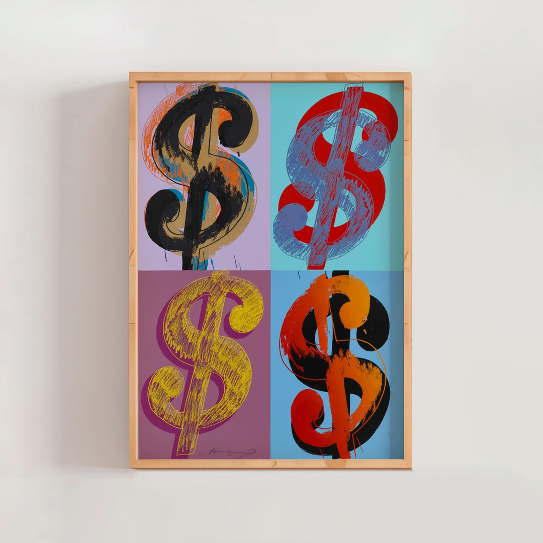 Andy Warhol Dollar Sign Print, Pop Art Poster, Wall Art Decor, Home ...