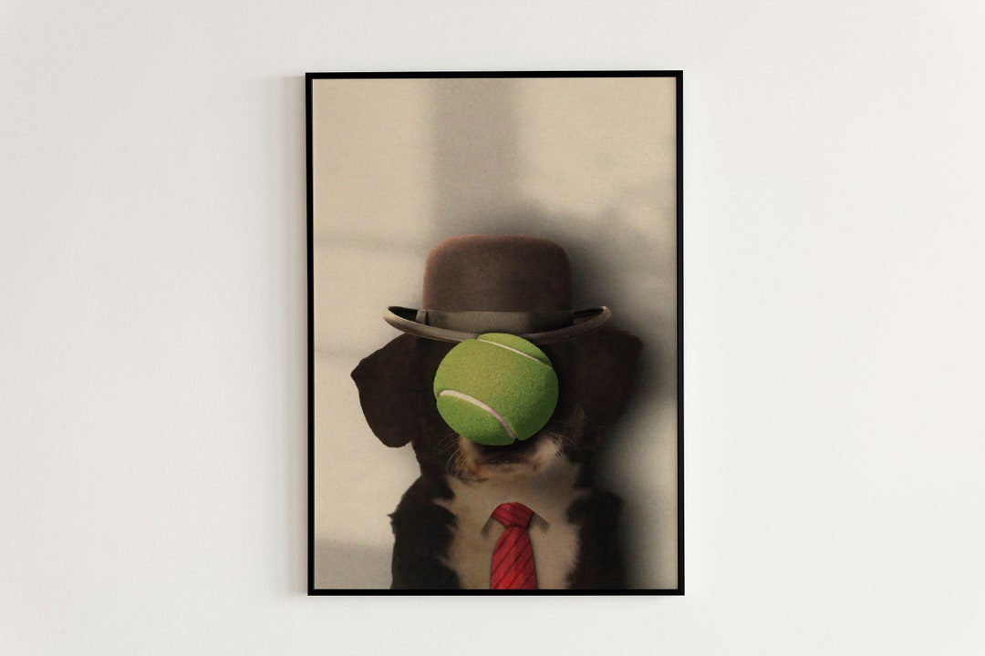 The Son of Man René Magritte Dog Poster Dog Art Funny Dog - Etsy