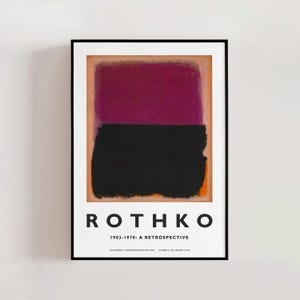 Mark Rothko A Retrospective Poster, Vintage Abstract Modern Art, Color ...