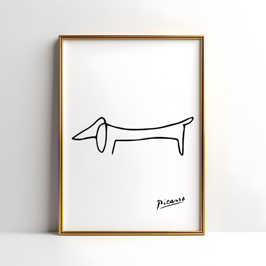 Pablo Picasso Line Art the Dog Poster Print Modern Minimalist Drawing ...
