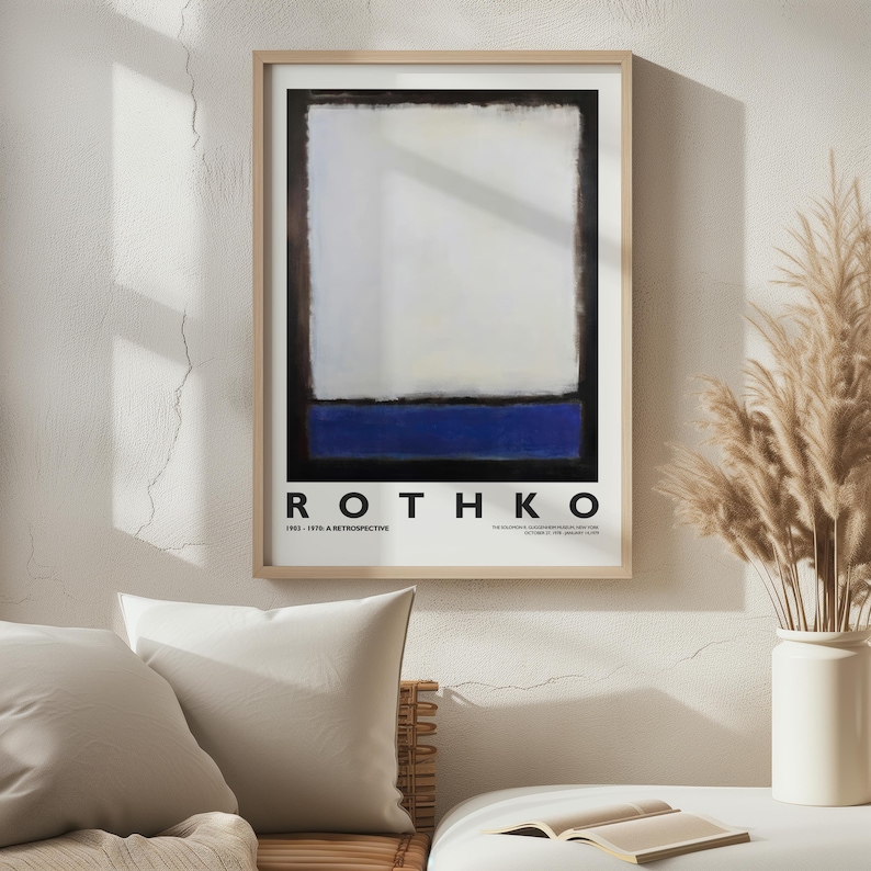 Mark Rothko A Retrospective Poster, Vintage Abstract Modern Art, Color ...
