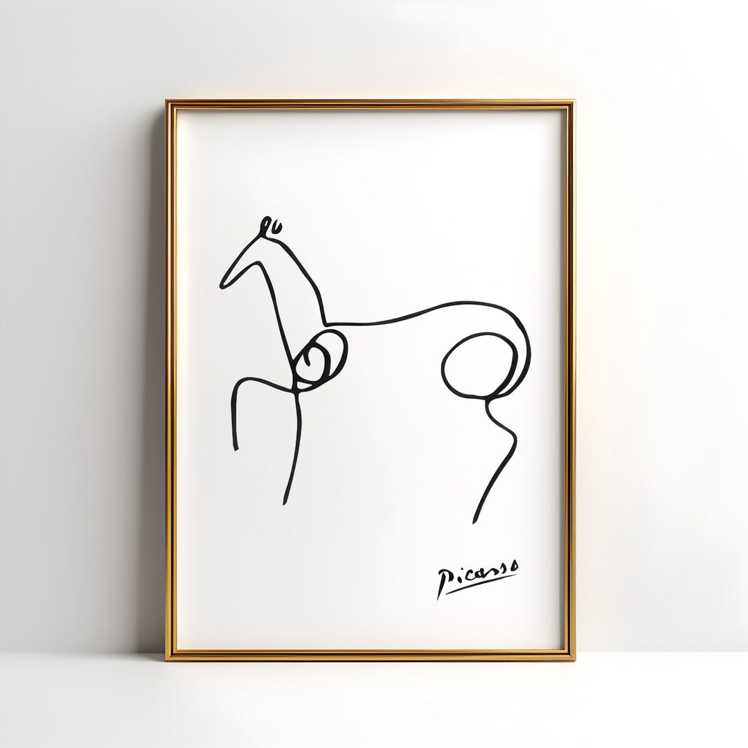 Pablo Picasso Line Art - Horse Poster Print | Modern Minimalist Drawing ...