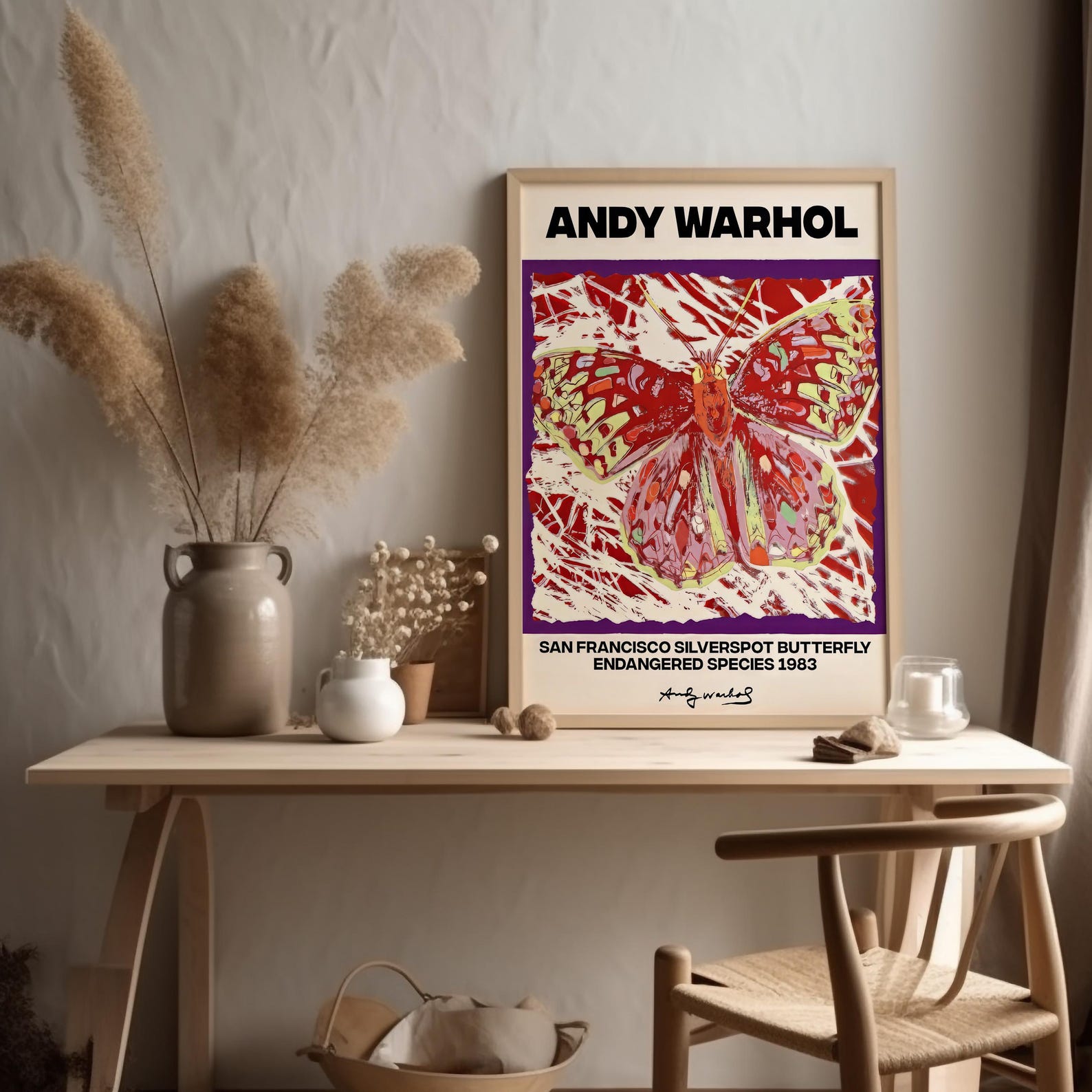 Andy Warhol Butterfly Exhibition Poster Art Print | Pop Art Print ...