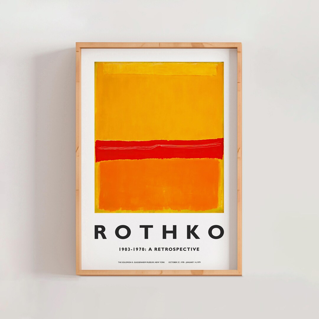 Mark Rothko A Retrospective Poster, Vintage Abstract Modern Art, Color ...