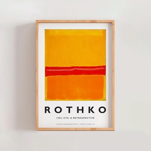 Mark Rothko A Retrospective Poster, Vintage Abstract Modern Art, Color ...