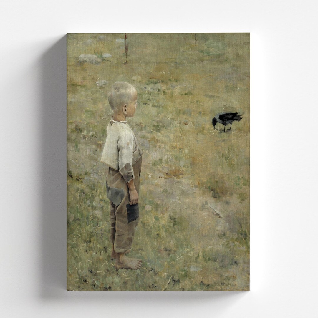 Boy With a Crow by Akseli Gallen-kallela 1884 | Finnish Art Print ...