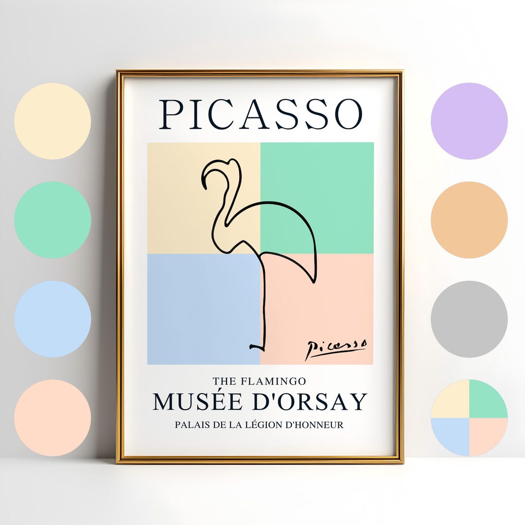 Pablo Picasso Line Art Print, Flamingo Art, Picasso Animal Drawing ...