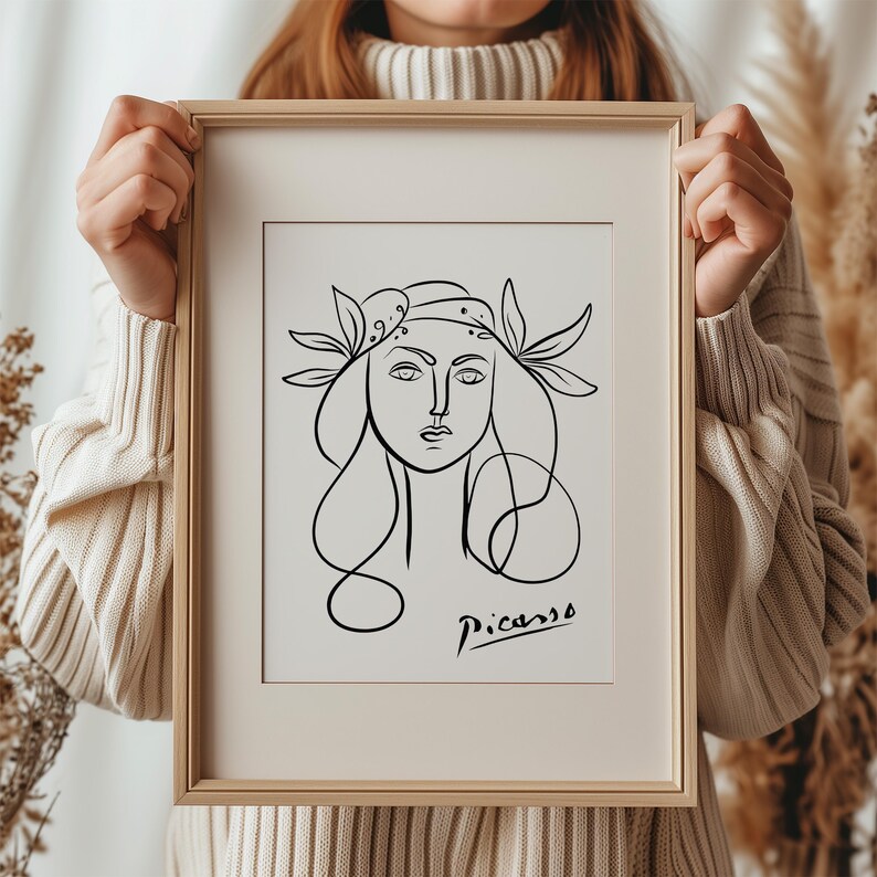 Pablo Picasso Line Art - War and Peace Poster Print | Modern Minimalist ...