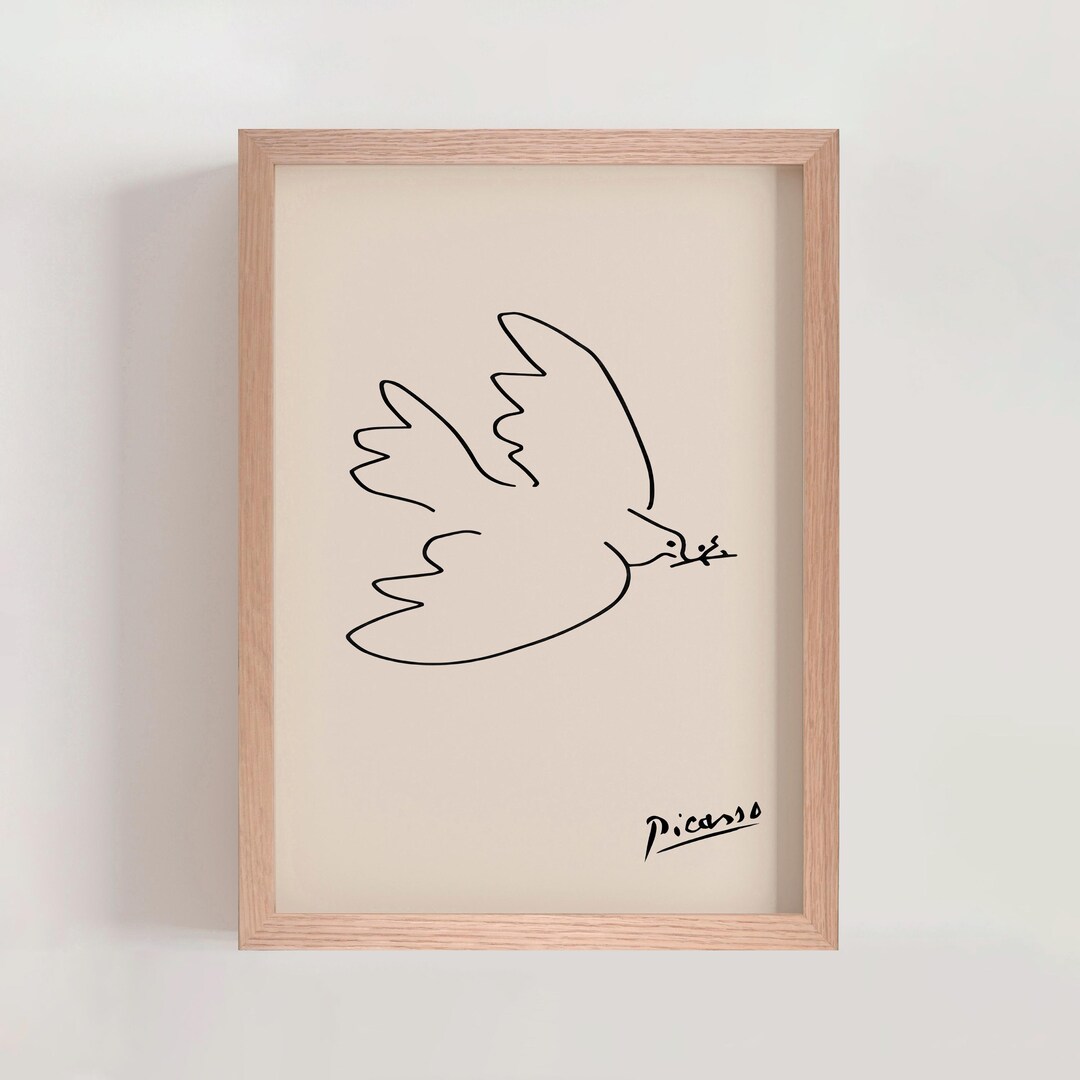 Dessin au trait Pablo Picasso - Poster Colombe de la paix | Impression ...