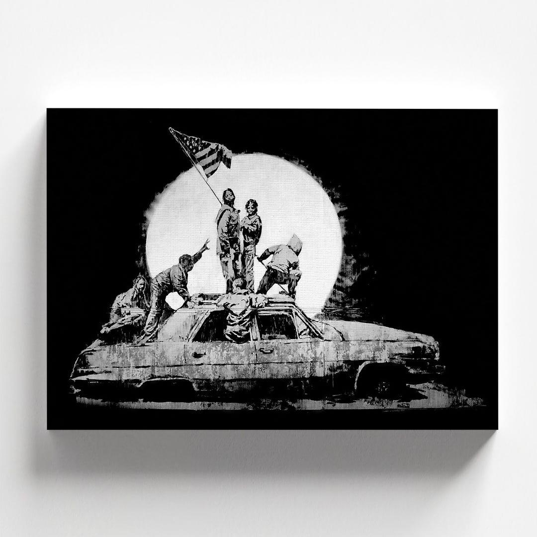 Flag (silver) by Banksy 2006 | Street Art Print (B7973) - Etsy UK